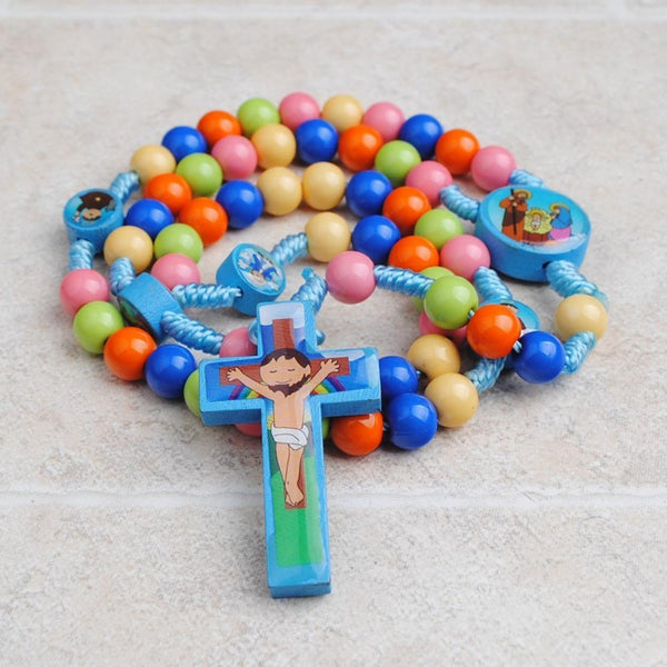 My First Rosary - Children's Rainbow Rosary - Available in Blue or Pink ...