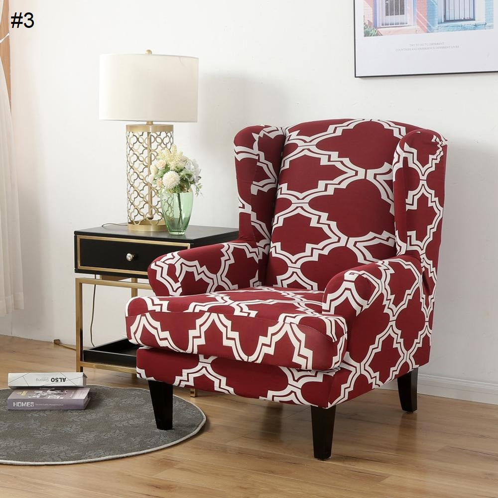Spandex Wingback Chair Slipcovers - Large Armchair Chair Cover - 2 Pie ...