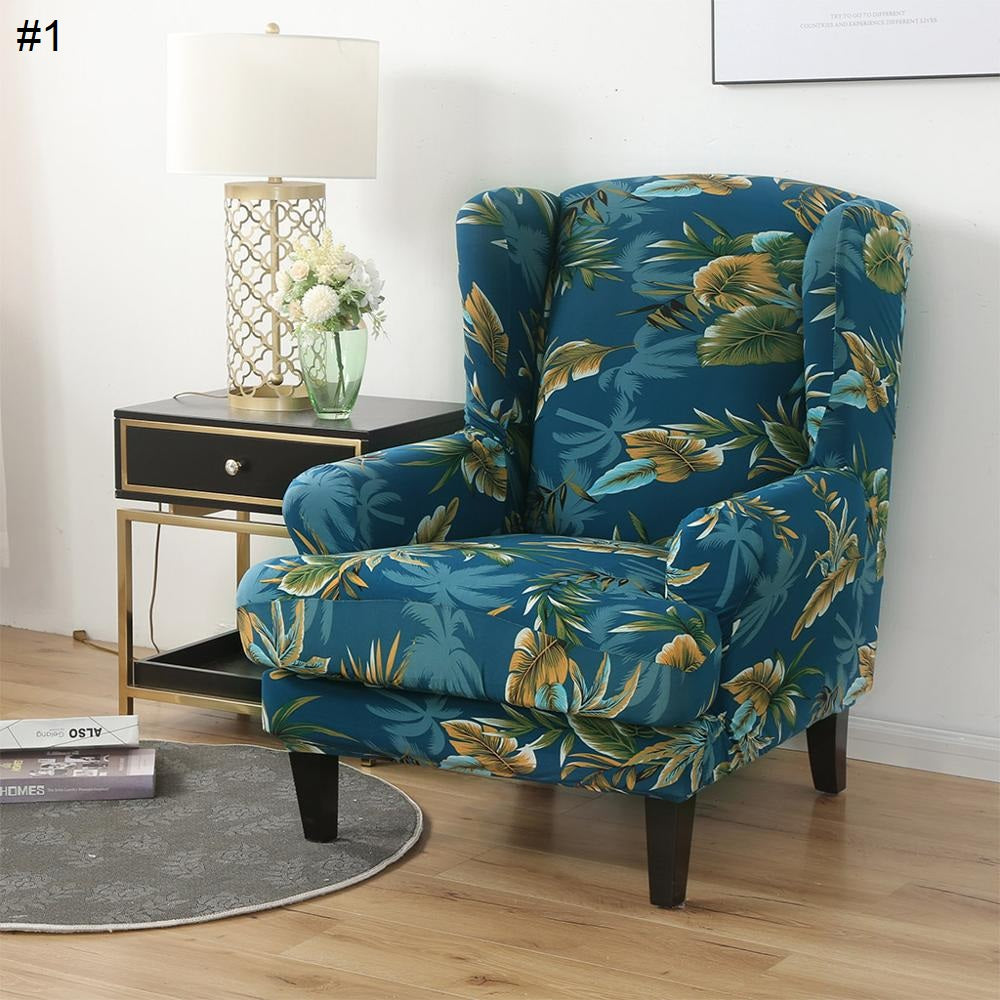Spandex Wingback Chair Slipcovers - Large Armchair Chair Cover - 2 Pie ...