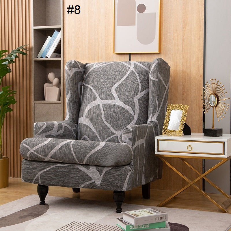 Spandex Wingback Chair Slipcovers - Large Armchair Chair Cover - 2 Pie ...