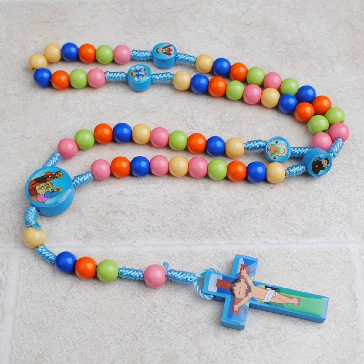 My First Rosary - Children's Rainbow Rosary - Available in Blue or Pink ...