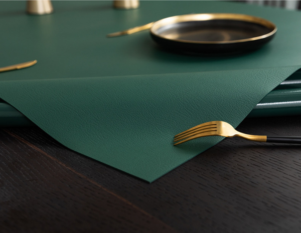Faux Leather 1.3mm Thick Table Protector Placemats for Dining Tables ...