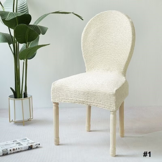 Stretchy Fabric Oval Back Chair Slipcovers - Spandex Chair Cover - Str ...