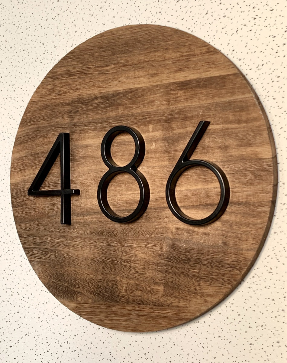 SLIMLINE Modern Black Floating or Flush House Address Numbers ...