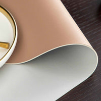 Vegan Leather Table Protector - Dual Sided - Leather Look Tablecloth ...