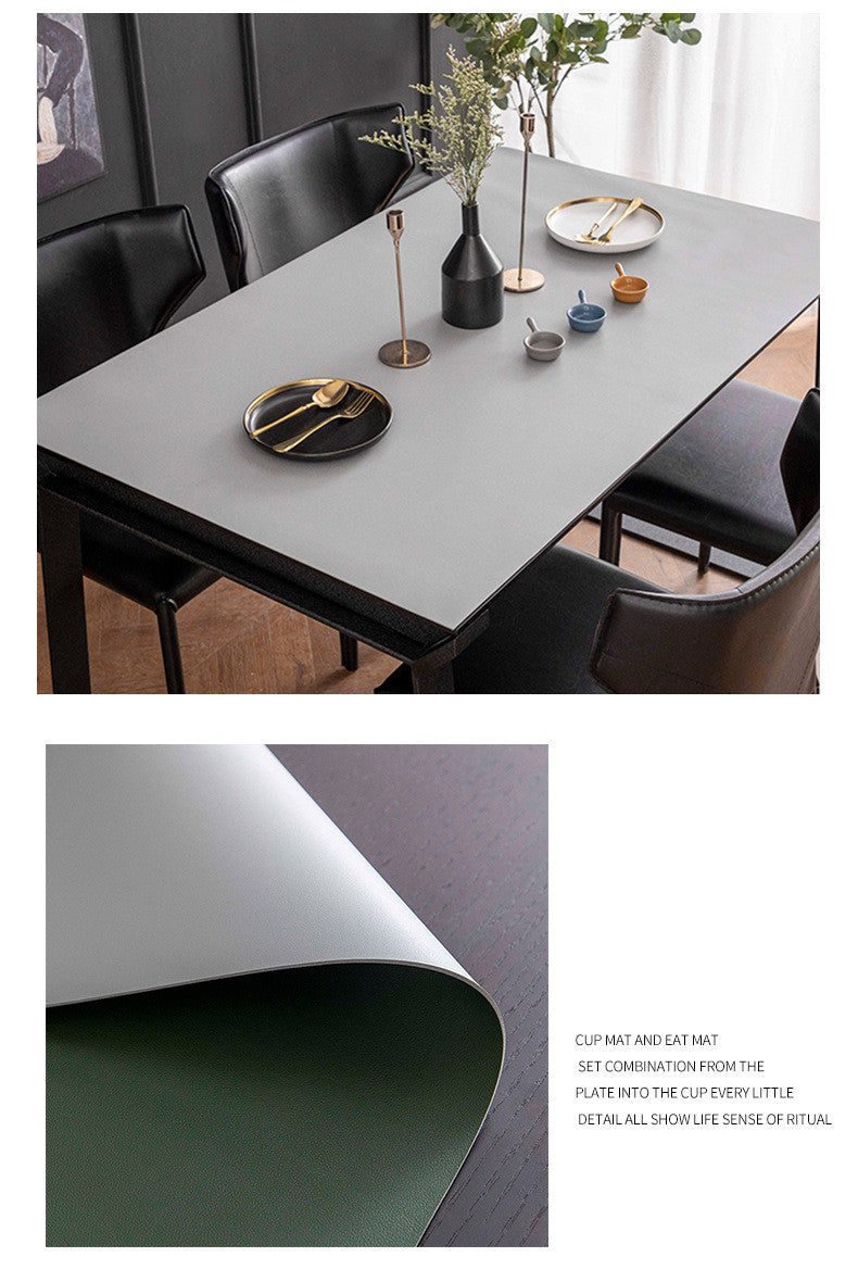 Vegan Leather Table Protector - Dual Sided - Leather Look Tablecloth ...