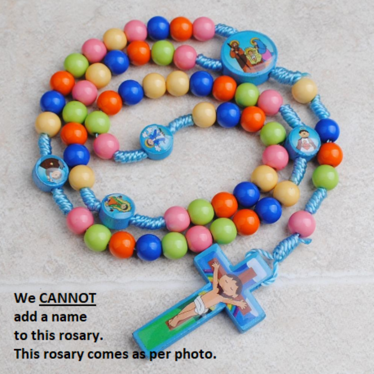My First Rosary - Children's Rainbow Rosary - Available in Blue or Pink ...
